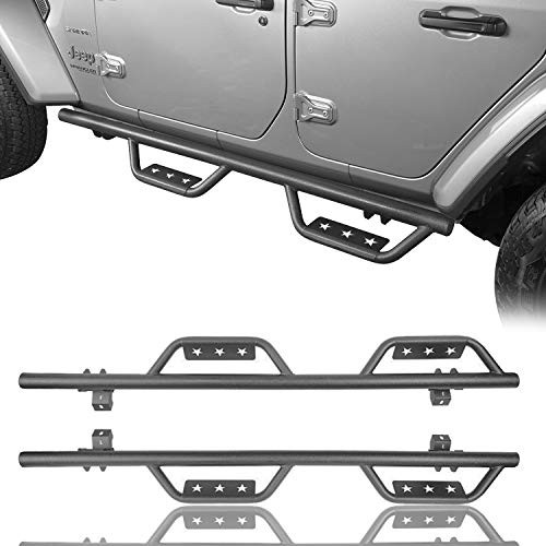 RODEO TRAIL Wrangler JL Steel Side Steps Slider Rails Running Boards ...