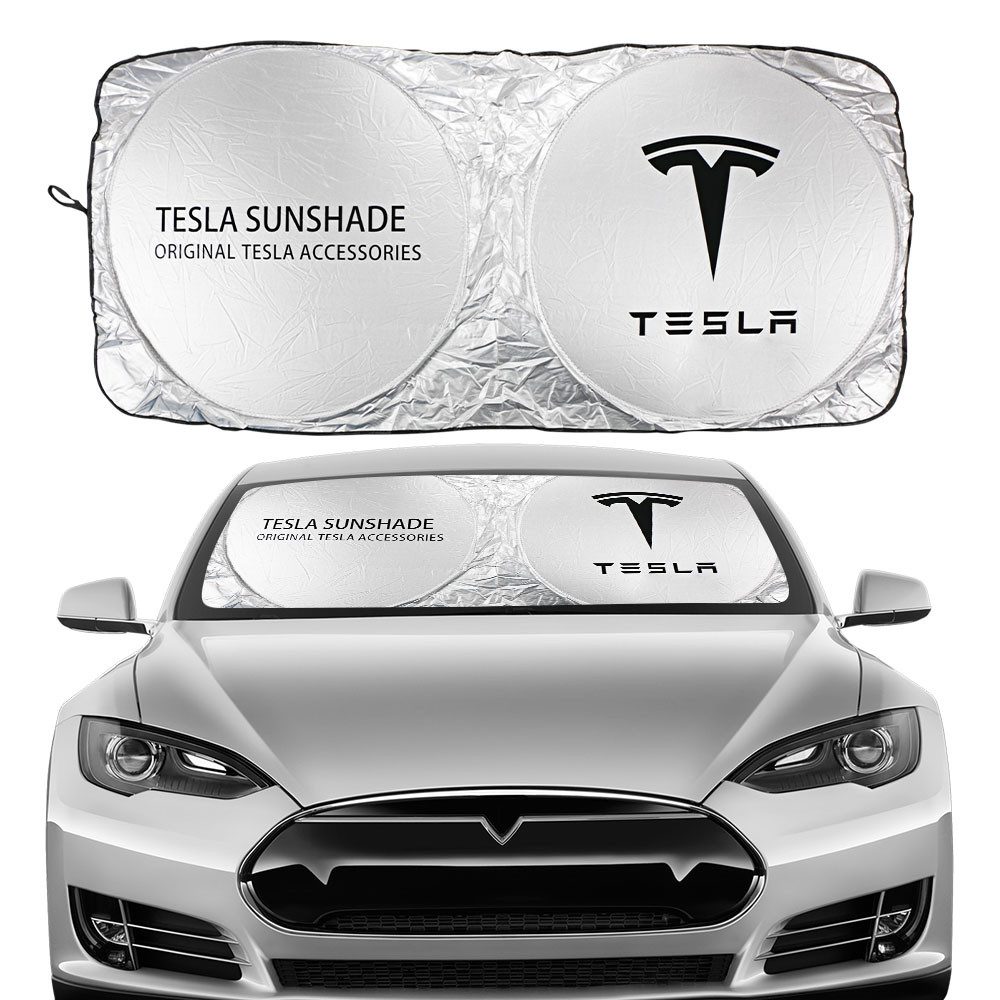 Car Windshield Sunshades Covers Visors Front Window Sunshade for Tesla ...