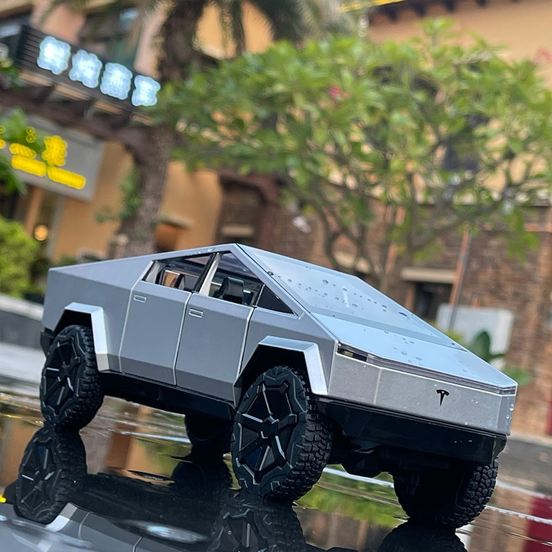 1/24 Tesla Cybertruck Pickup Alloy Car Model Diecast Metal Toy Off-road ...