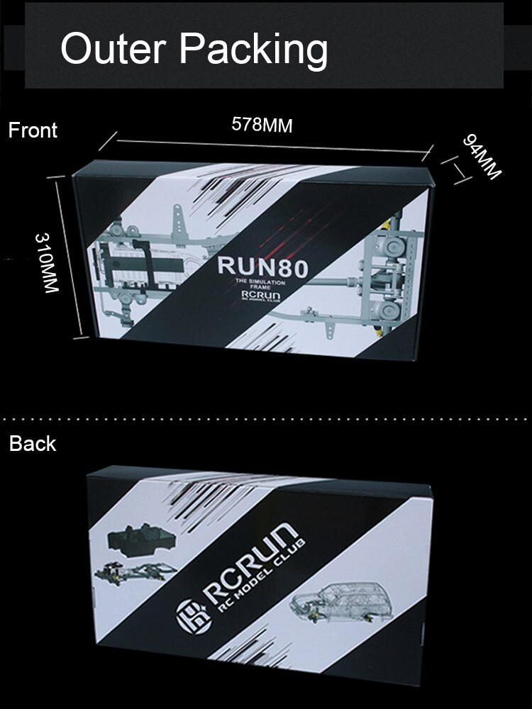 Rcrun Ultra Realism Scale Lc80 Metal Chassis Frame Builders Kit Adjustable Wheelbase For 1/10 Rc ...