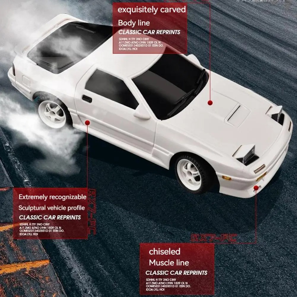 LDRC LD1802 RX7 1/18 RC Drift Car 2.4G 2WD RC Car With LED Lights ...
