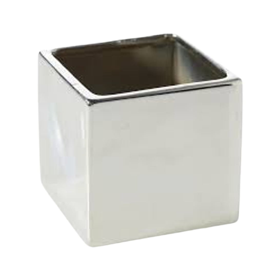 Square Shiny Silver Ceramic 5x5x5(each)