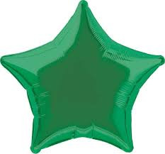 Mylar green star 5/pack - SWFlorist