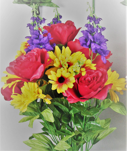 SILK rose/gerb/delph multi fal - SWFlorist
