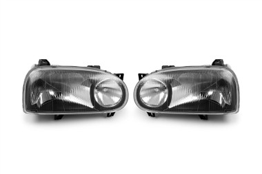 Headlight set black twin reflector Volkswagen Golf MK3 92-97 - Eurowagens