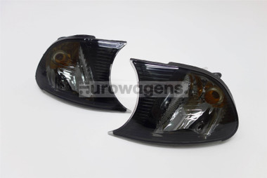 Front indicators set crystal black BMW 3 Series 2 door E46 98-01