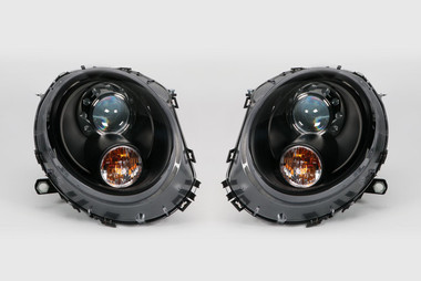 Headlight set black xenon look LED DRL LHD Mini Cooper 06-14