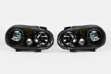 Headlights set black projector VW Golf MK4 97-04