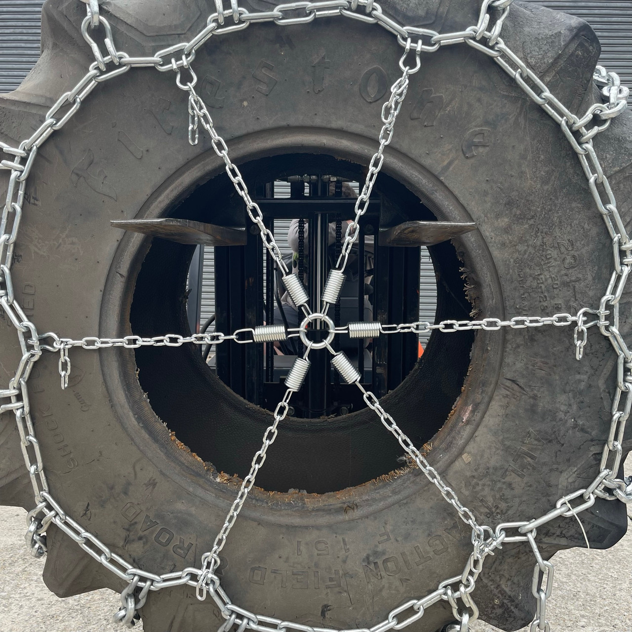 Large Tractor Spring Tire Chains Tensioner Adjuster w Binder