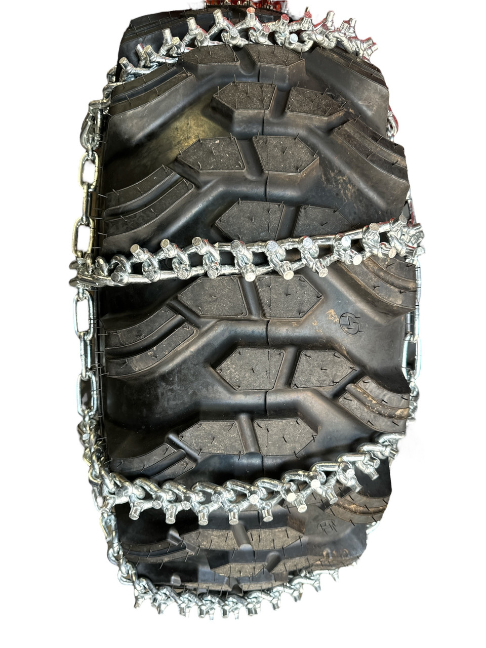 16.9-24 Tire Chains Four - Link Ladder Stud