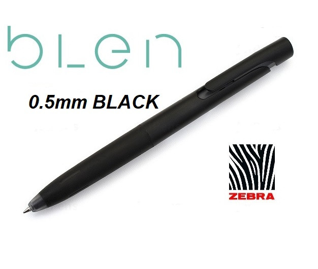 ZEBRA BLEN Ballpoint Pen 0.5mm BAS88 10x BLACK - Pensworld