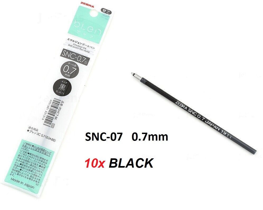 Zebra SNC07 Multi-pen REFILL 0.7mm - 10x BLACK