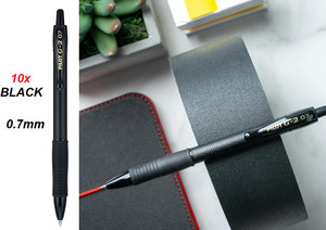 Pilot G2 Edge Premium Gel Pens, Fine Point 0.7mm - 10x BLACK