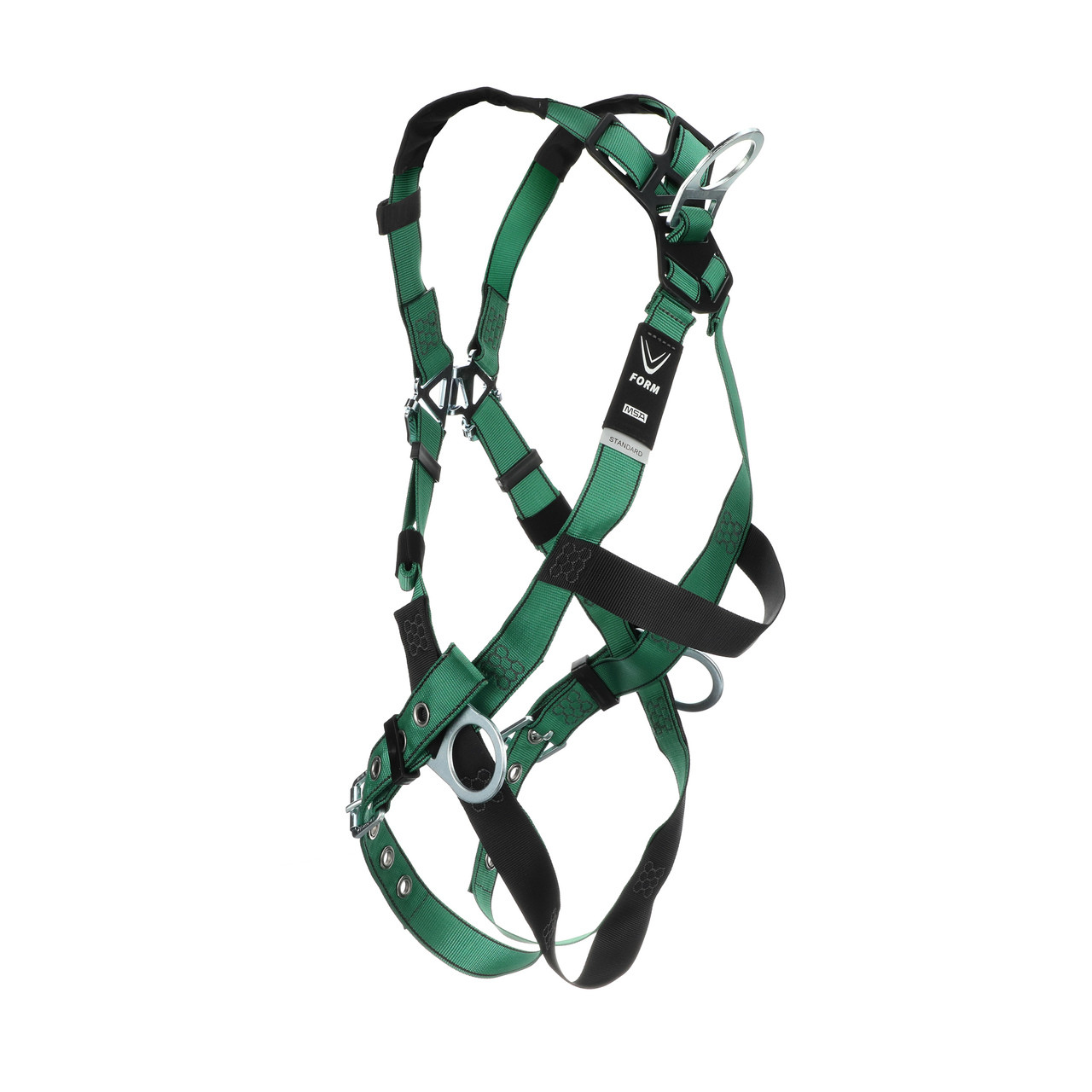 MSA V-FORM™ Full Body Harness with Back and Hip D-Rings, Tongue Buckle ...