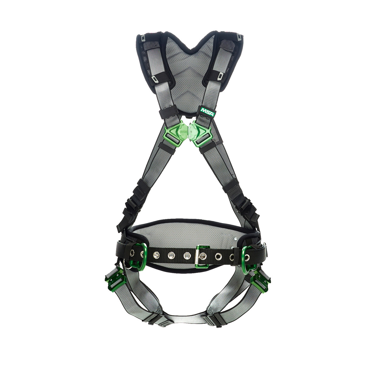 MSA V-FIT Construction Harness, Back & Hip D-Rings, Quick-Connect Leg ...