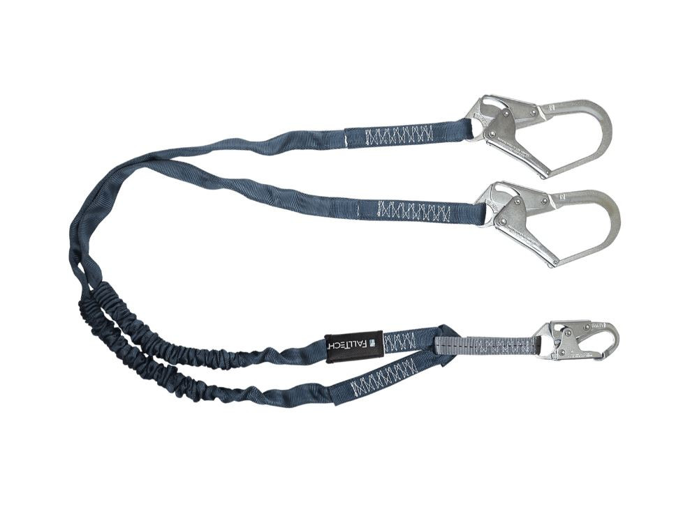FallTech 8259Y3 6' Internal Energy Absorbing Lanyard, Double-leg with ...