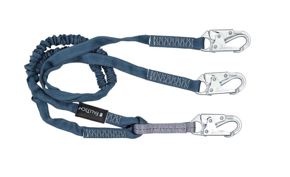 FallTech 8259Y 6' Internal Energy Absorbing Lanyard, Double-leg with ...