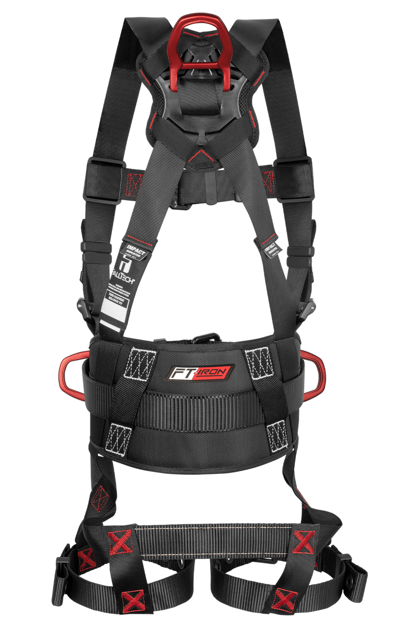 FallTech 8144B FT-Iron 3D Construction Belted Full Body Harness, Back ...