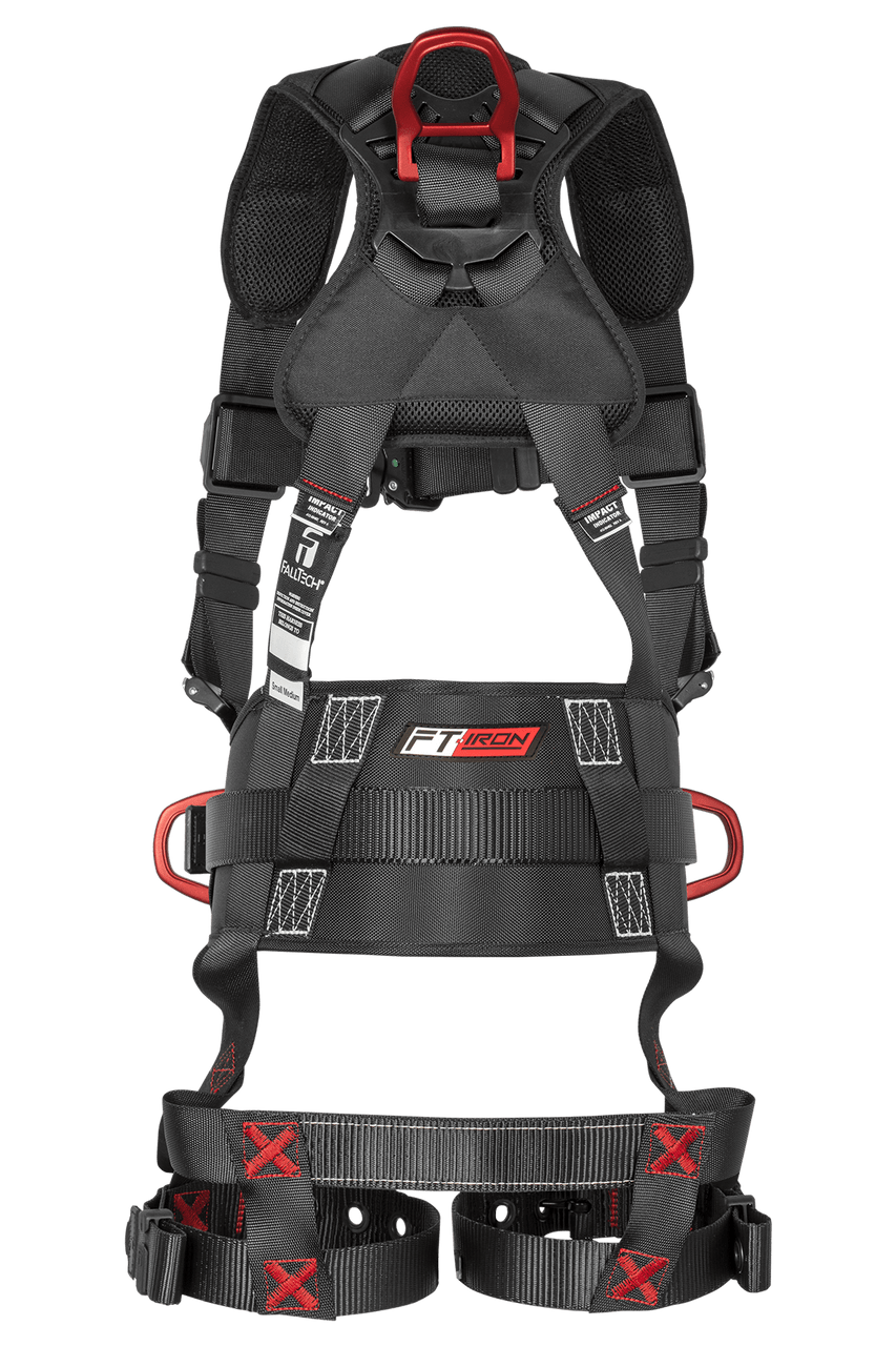 FallTech 8144 FT-Iron 3D Construction Belted Full Body Harness, Back ...