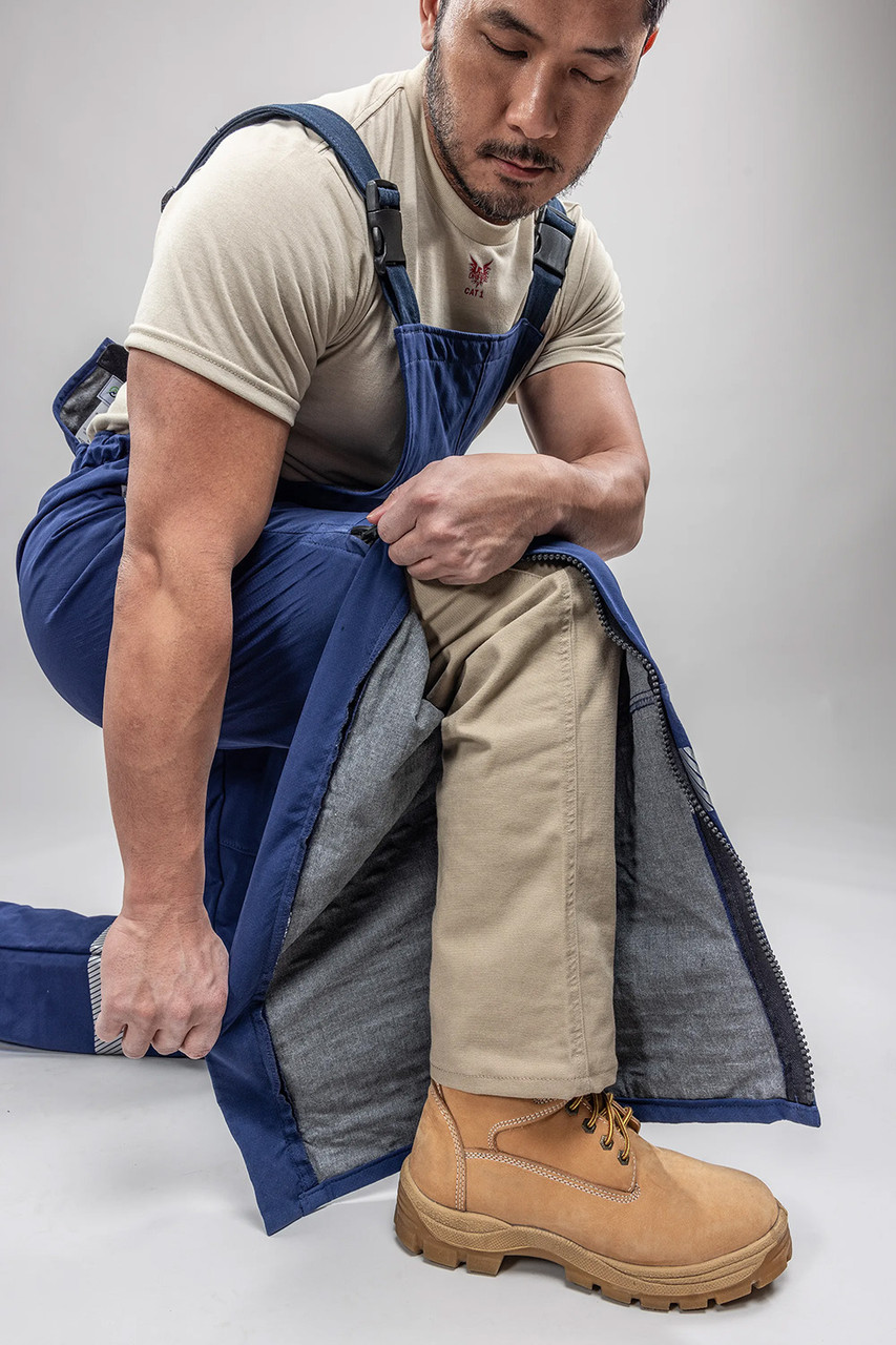 Enespro AGP 40 cal/cm2 Arc Flash Bib Overalls, Blue, ARC40B - Durawear.com