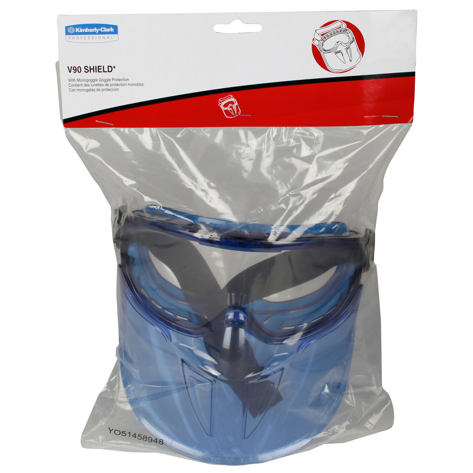 Kleenguard 18629 Jackson Safety V90 Monogoggle and Face Shield, Clear ...