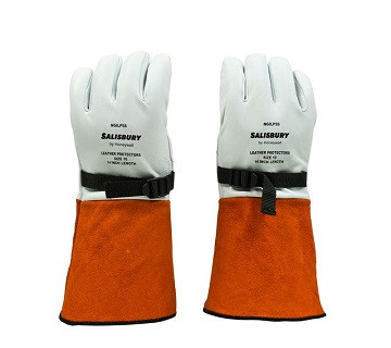 Salisbury NGILP3S 12" Leather Protector Gloves with Adjustable Strap ...