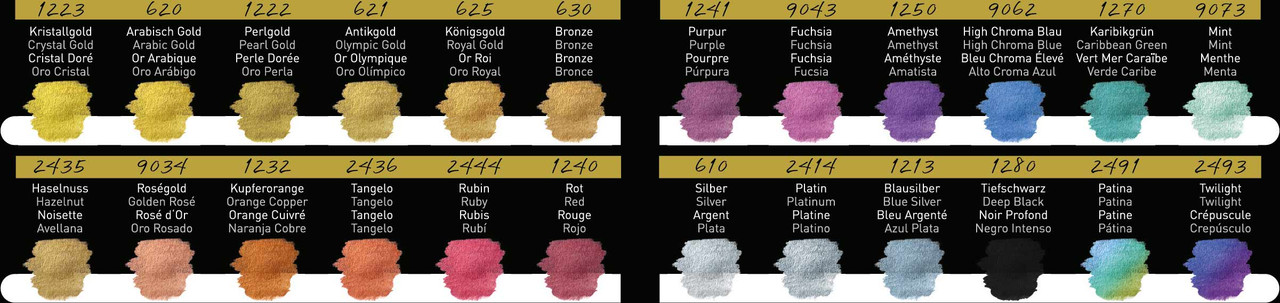 Finetec Artist Mica Watercolor Pearlescent Paint Set of 24 Colors | Wet ...