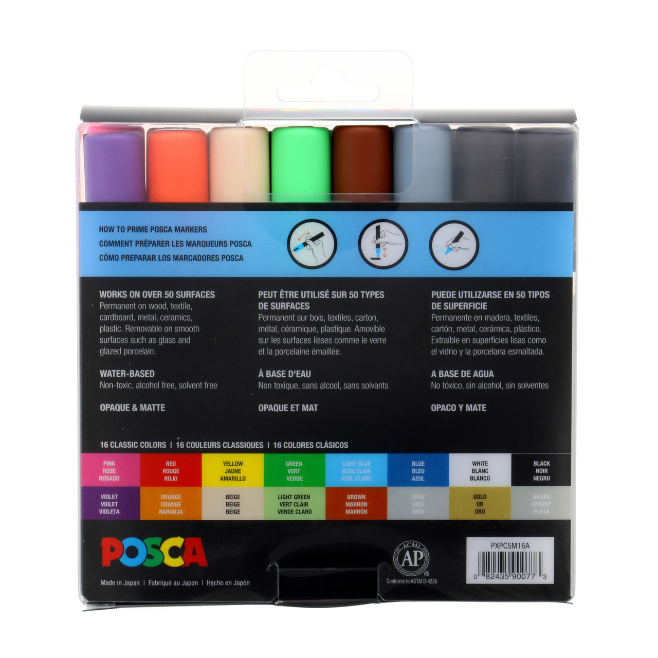POSCA Paint Marker Set of 16 Basic Colors Medium - Wet Paint Artists ...