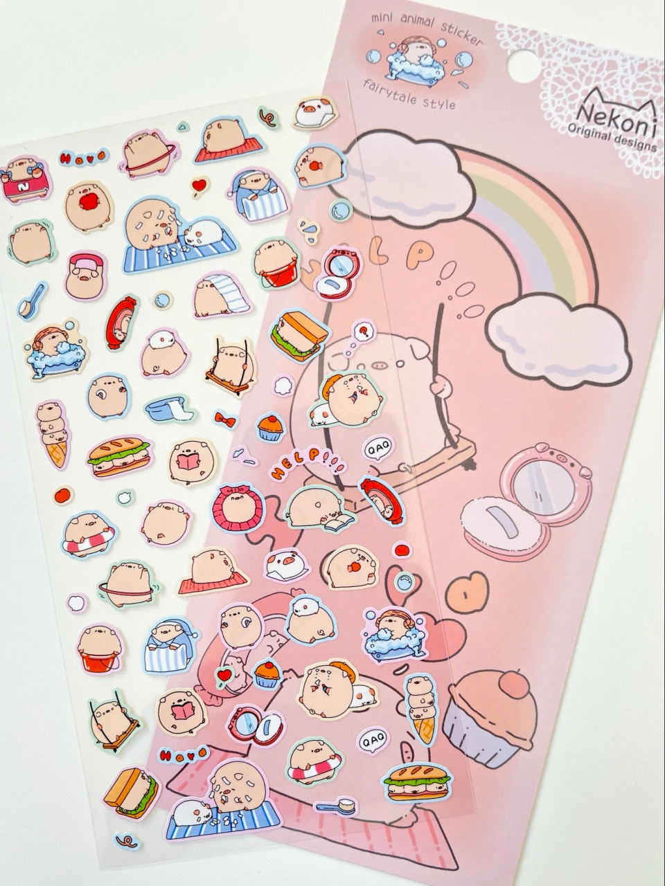 BC Mini Nekoni Stickers Flat Pig - Wet Paint Artists' Materials and Framing