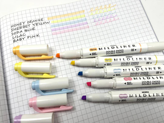 Zebra Mildliner Double Ended Highlighter 5 Set Gentle Colors - Wet ...