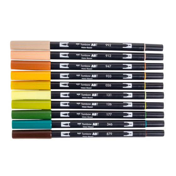Tombow Dual Brush Marker Set of 10 Seventies - Wet Paint Artists ...
