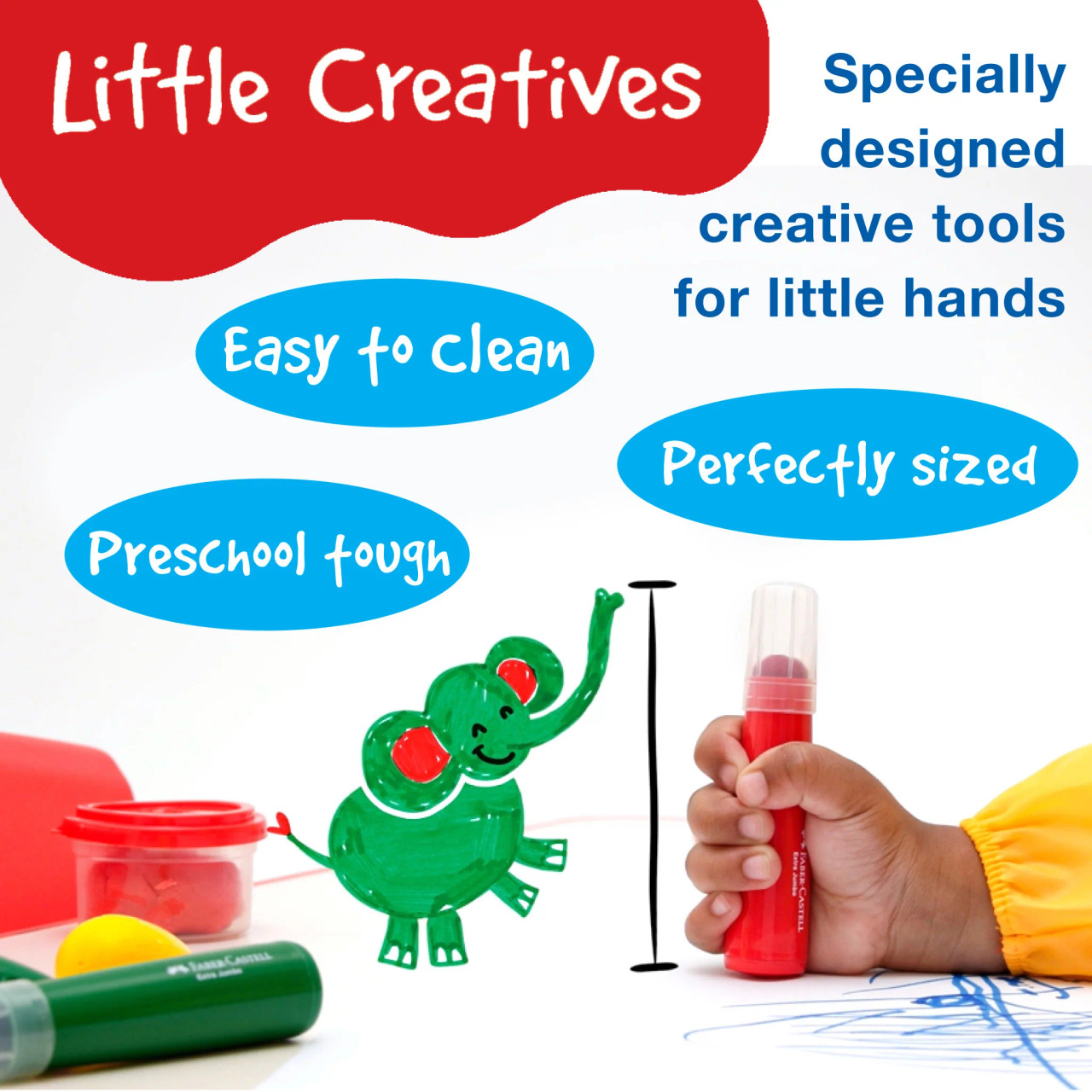 Faber-Castell Little Creatives Extra Jumbo Ultra Washable Markers Set ...