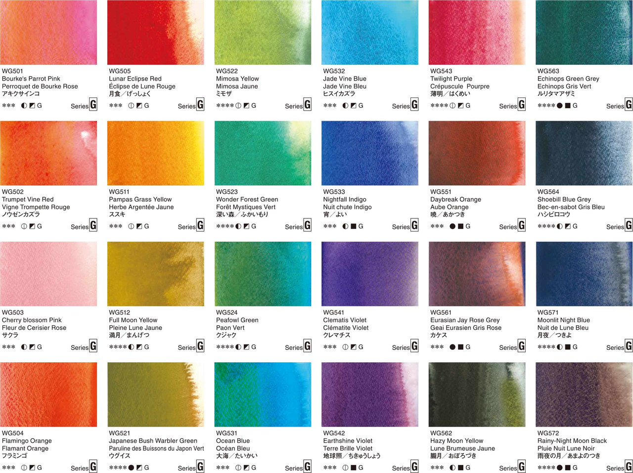 Holbein Granulating Watercolor 24 Set - Wet Paint Artists' Materials ...