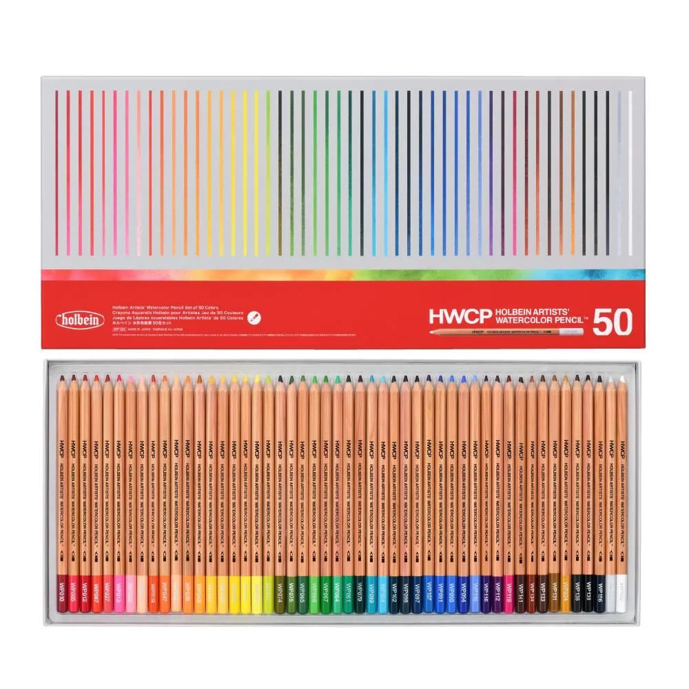 Holbein Watercolor Pencils Set of 50 Colors - Wet Paint Artists ...