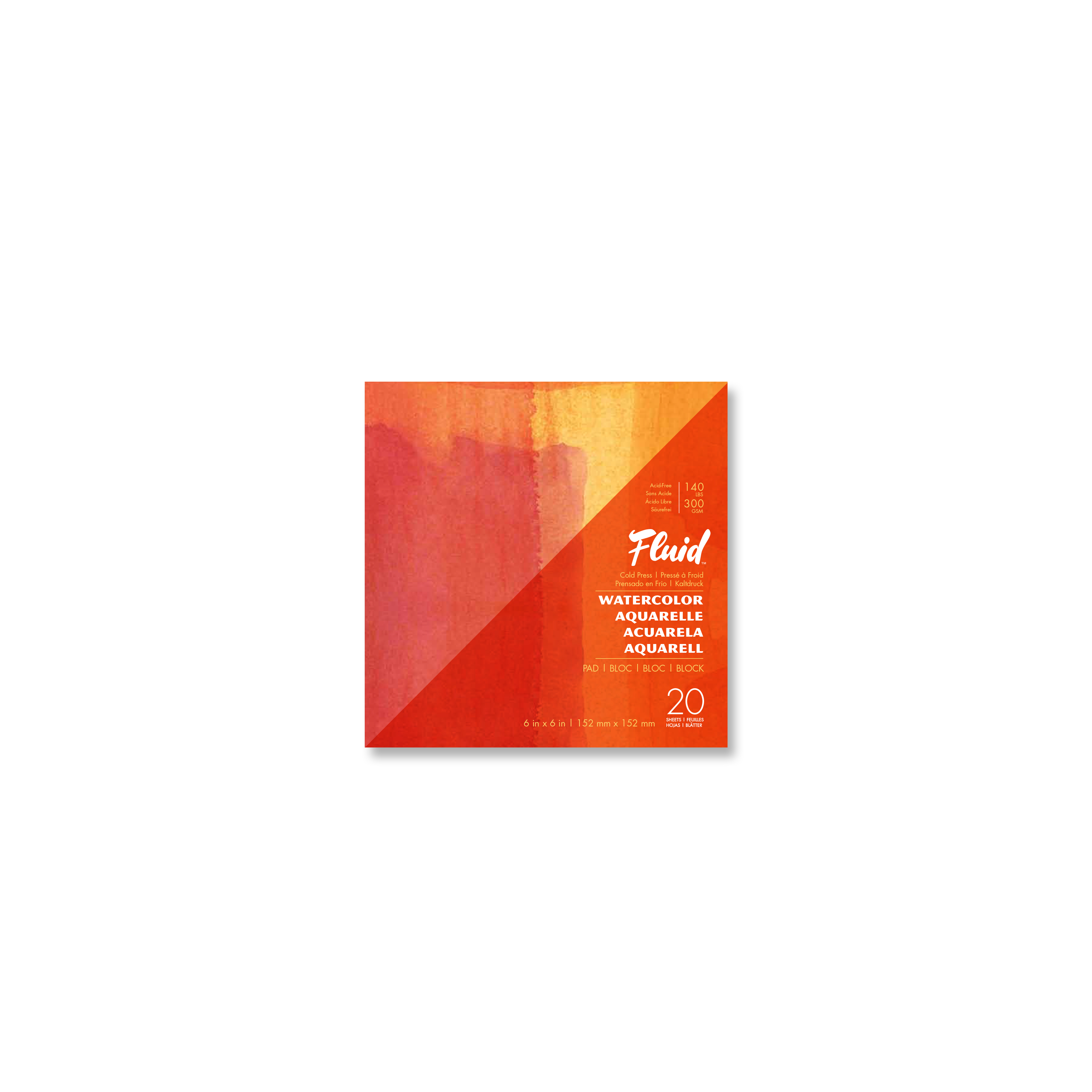 Fluid Watercolor Paper 20 Sheet Pad 6x6" - Wet Paint Artists' Materials ...