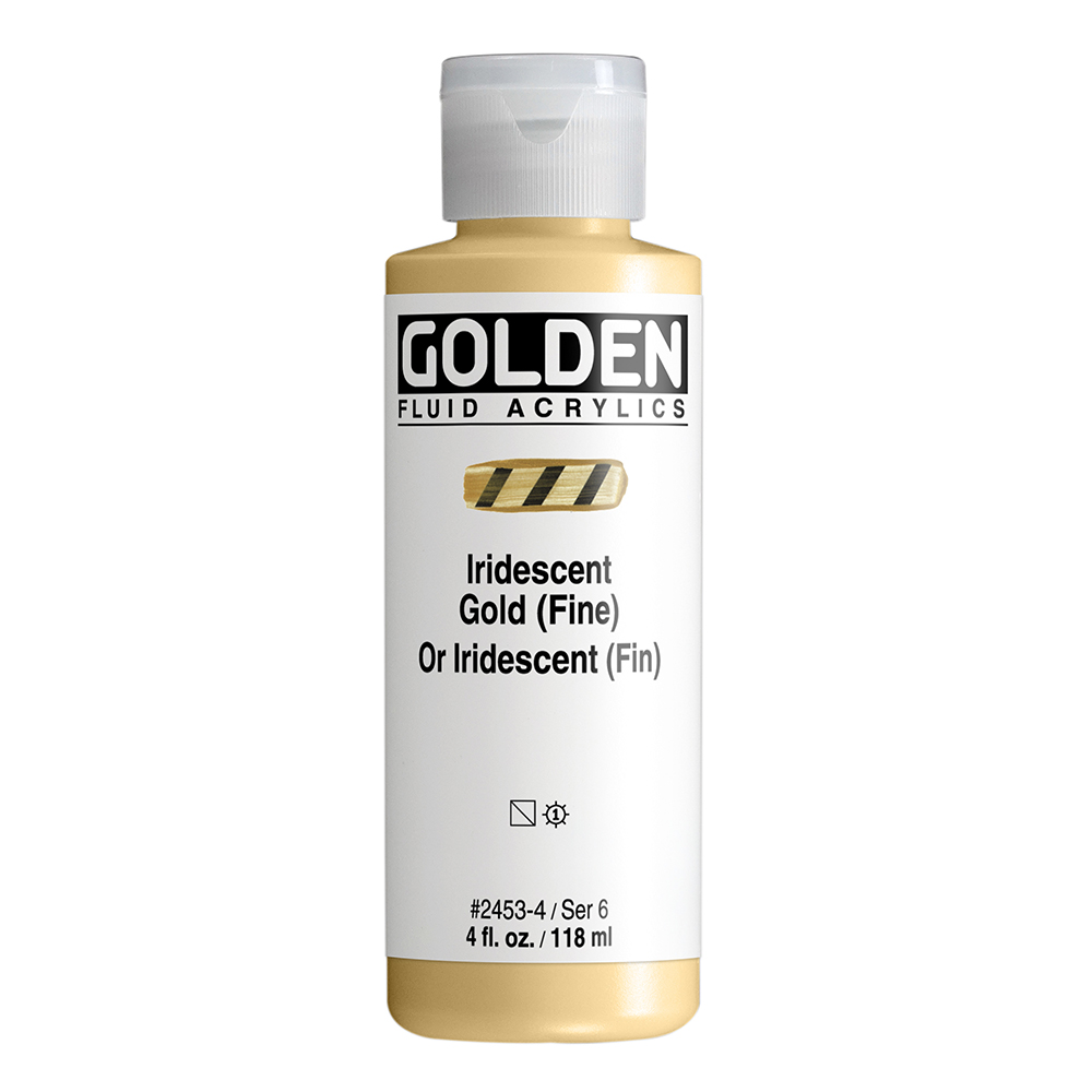 Golden Acrylic Fluid 4oz Iridescent Gold (Fine) - Wet Paint Artists ...
