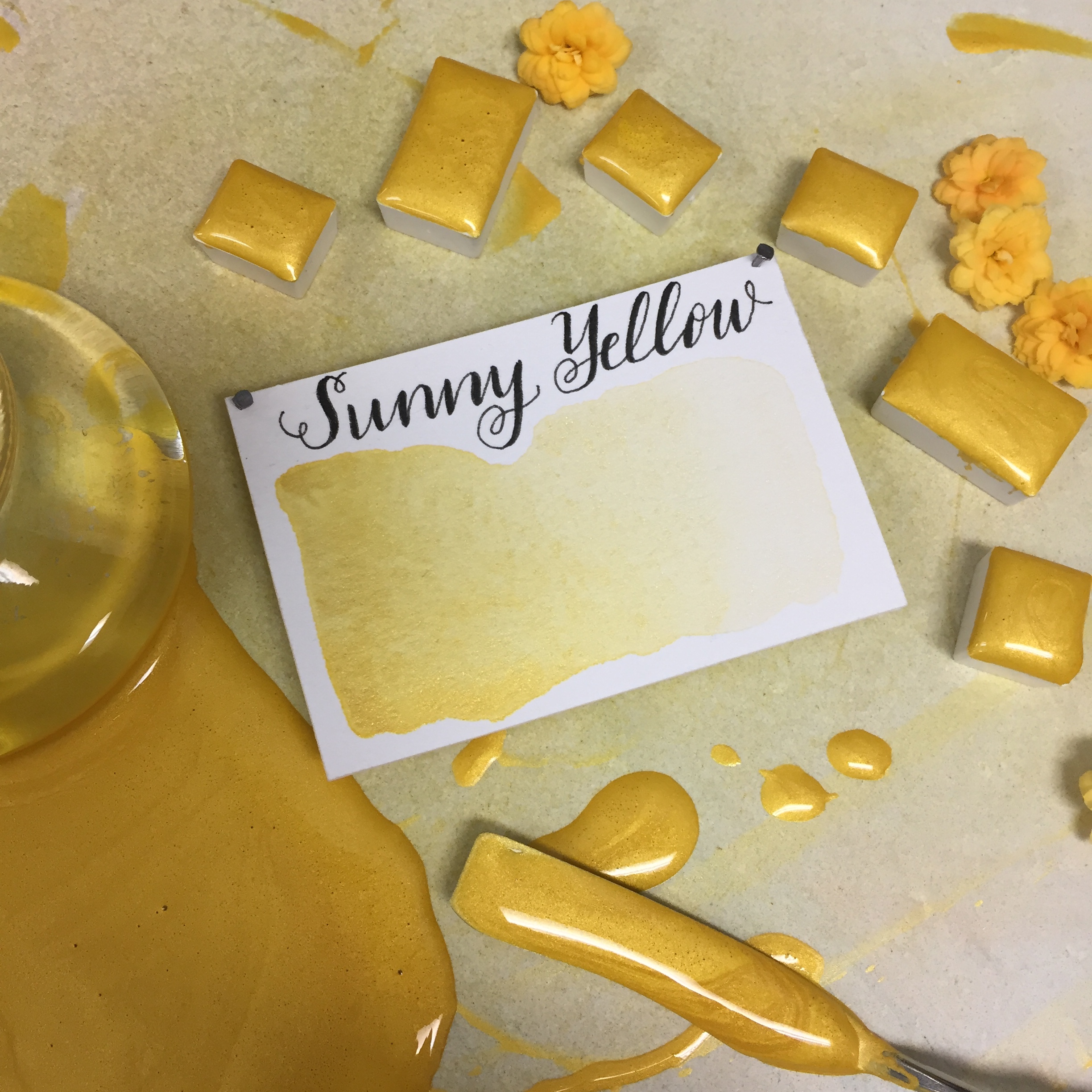 Stoneground Paint Watercolor 1/2 Pan Sunny Yellow - Wet Paint Artists ...