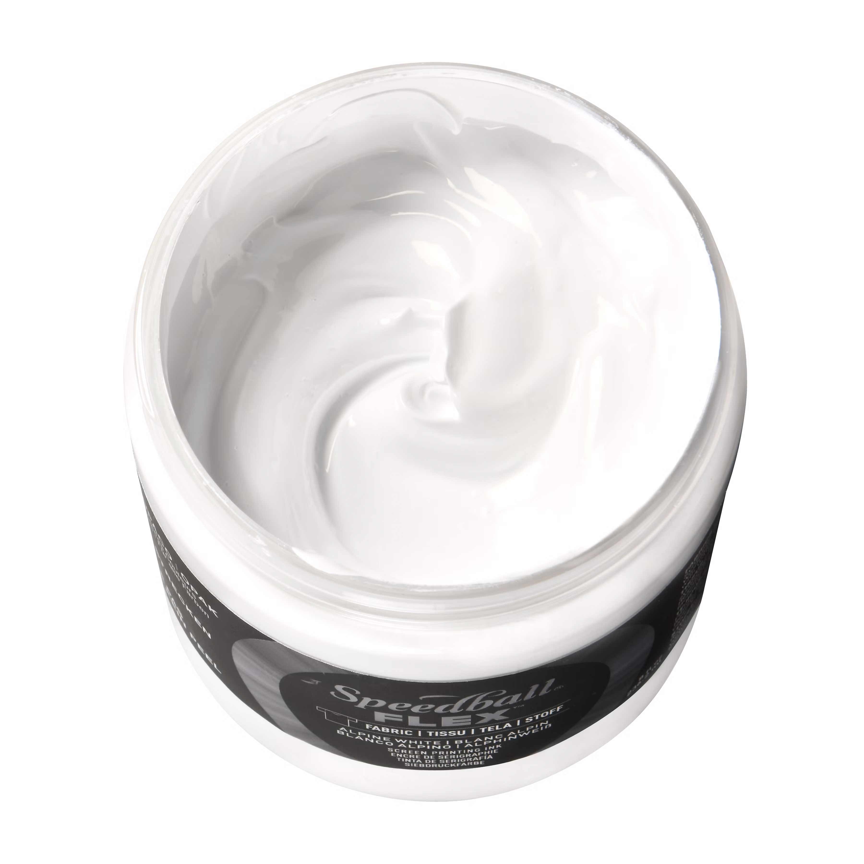 Speedball Flex Fabric Screen Printing Ink 8oz Alpine White - Wet Paint ...