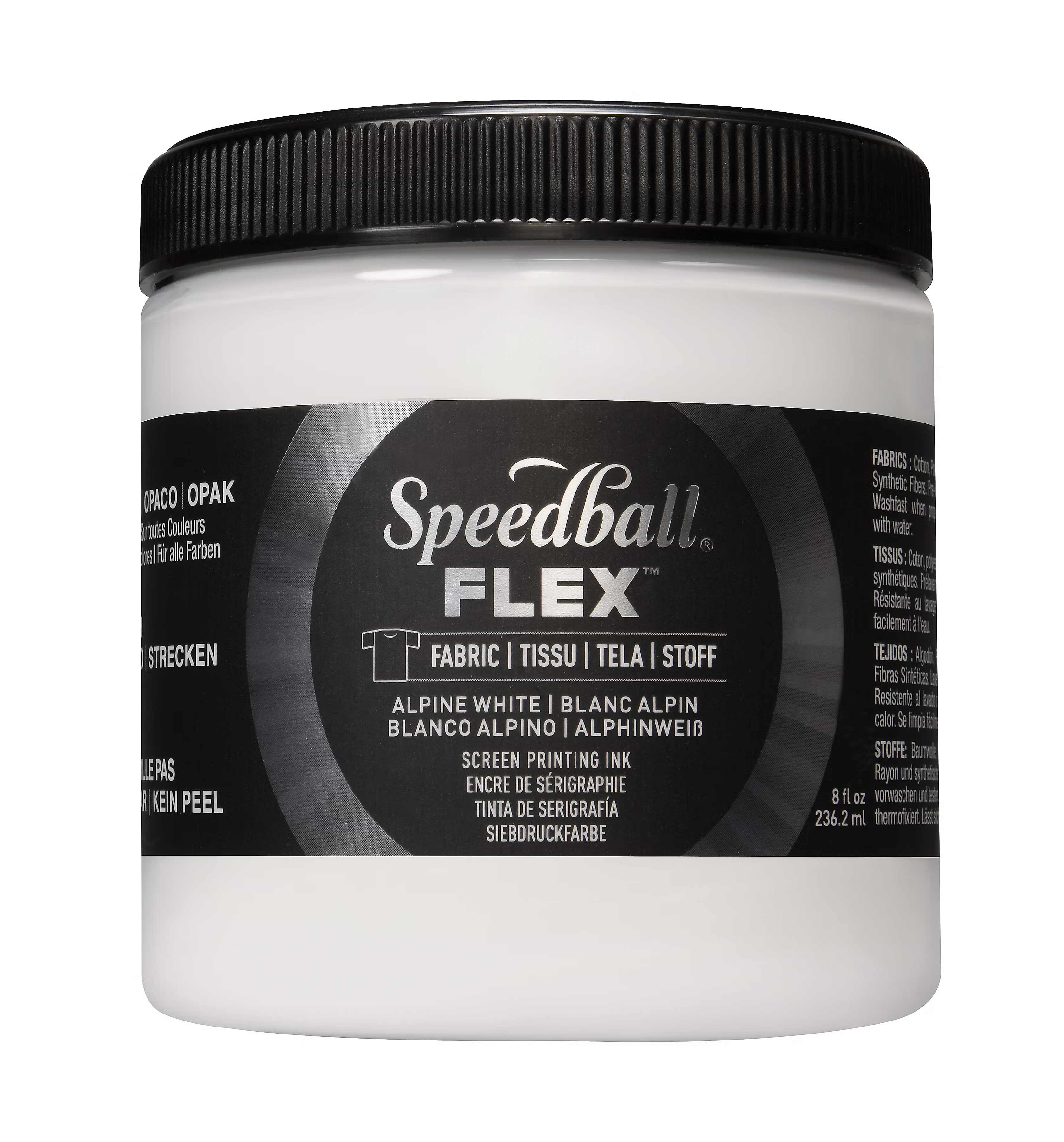 Speedball Flex Fabric Screen Printing Ink 8oz Alpine White - Wet Paint ...