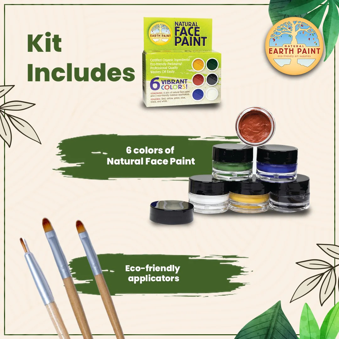 Natural Earth Paint Natural Face Paint Kit 6 Pack - Wet Paint Artists ...