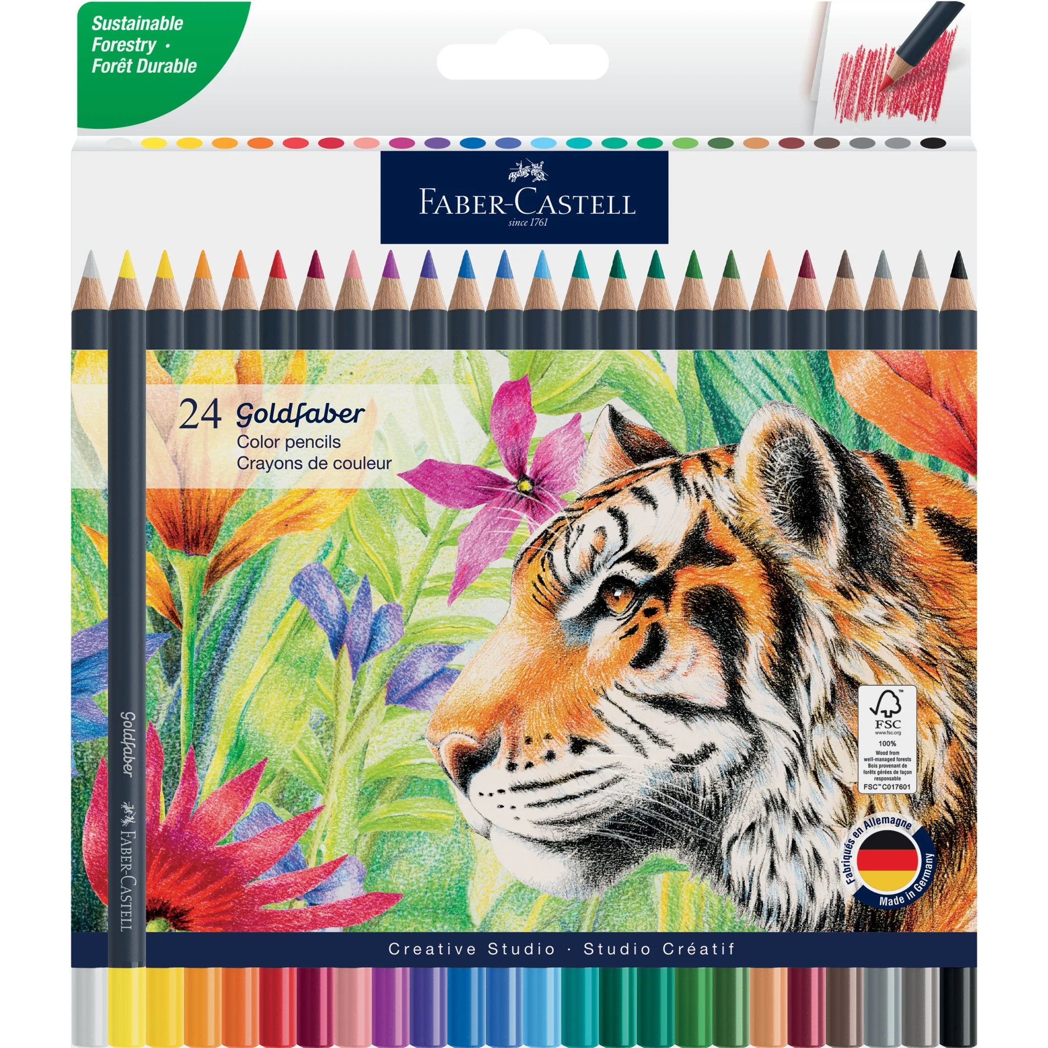 Faber-Castell Goldfaber Color Pencil Set of 24 - Wet Paint Artists ...