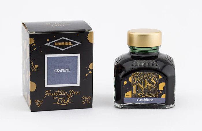 Diamine Fountain Pen Ink 80ml Graphite - Wet Paint Artists' Materials ...