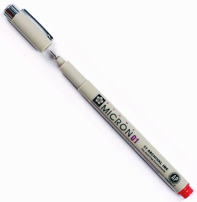 Sakura Pigma Micron 01 Red - Wet Paint Artists' Materials and Framing