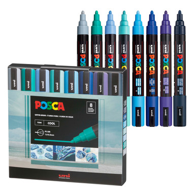 POSCA Paint Marker Medium 8 Color Set Cool - Wet Paint Artists ...