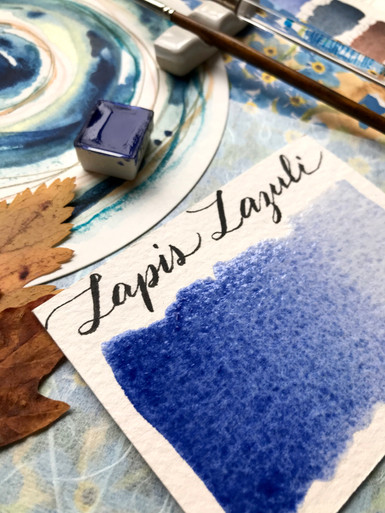 Stoneground Paint Watercolor 1/2 Pan Genuine Lapis Lazuli - Wet Paint ...