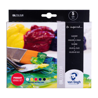 Van Gogh Oil Colour Primary Mixing Set 5 x 40 ml - Wet Paint Artists ...