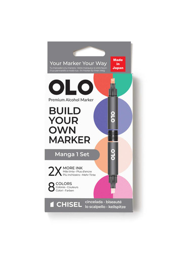 OLO Marker Manga 8pc Chisel Set 1 - Wet Paint Artists' Materials and ...