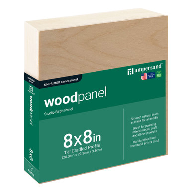 Ampersand Woodpanel 1.5" Cradled 8x8" - Wet Paint Artists' Materials ...
