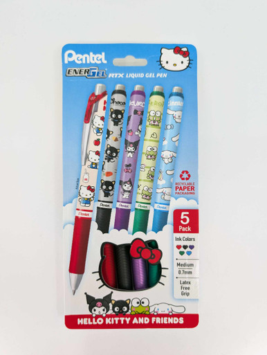 Pentel EnerGel Gel Pens Hello Kitty 5 Pack Medium - Wet Paint Artists ...