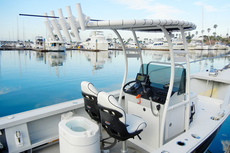 Powder Coated White T-Top for Boats by Stryker | Adjustable Design Fits ...